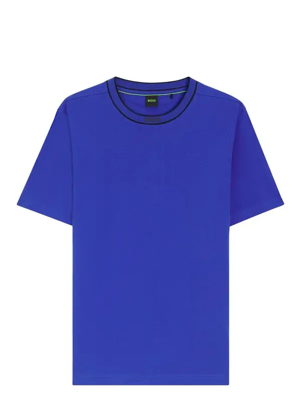 BOSS Cotton T-shirt With Logo Crew Neck - Blue