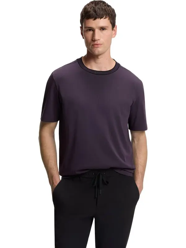 BOSS Cotton T-shirt With Logo Crew Neck - Purple