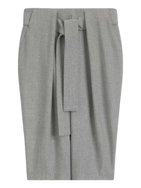 BOSS Belted Pleated Skirt - Silver