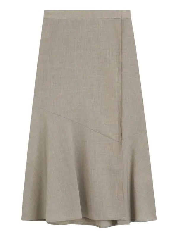 BOSS Melange A-line Virgin Wool Skirt - Light Beige
