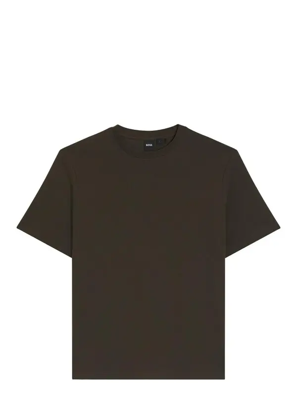 BOSS Cotton-blend T-shirt With Bubble-jacquard Structure - Light Green