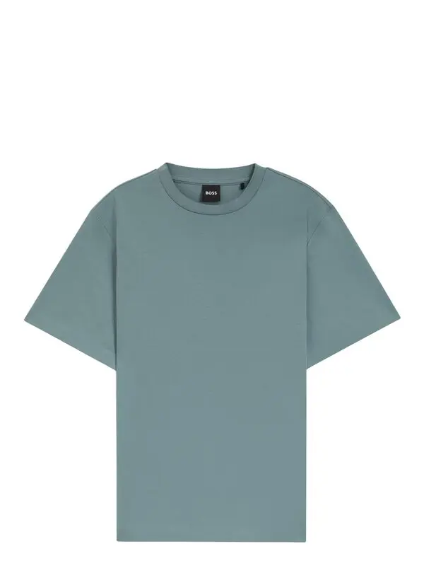 BOSS Relaxed-fit T-shirt In Mercerized Cotton - Blue