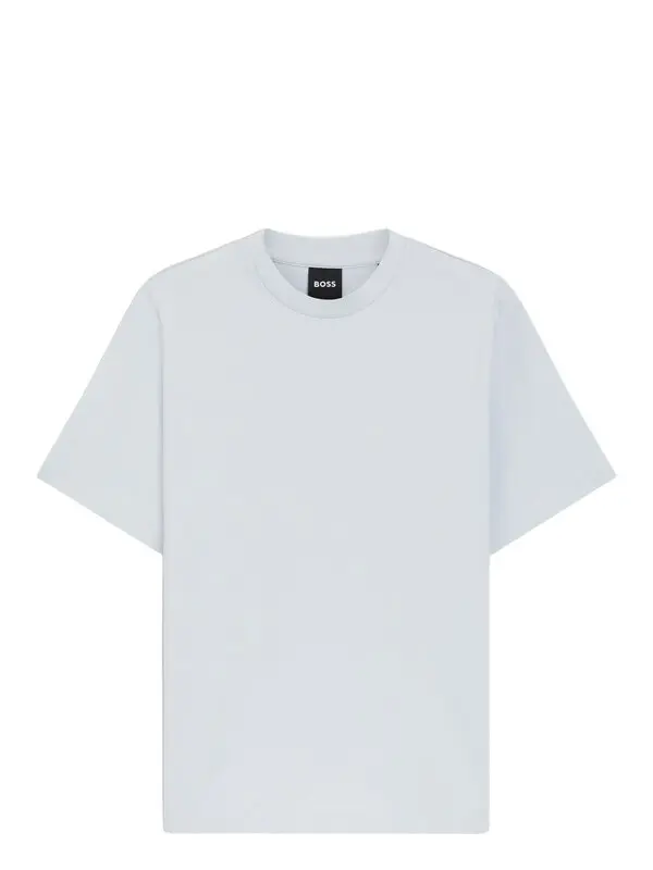 BOSS Relaxed-fit T-shirt In Mercerized Cotton - Light Blue