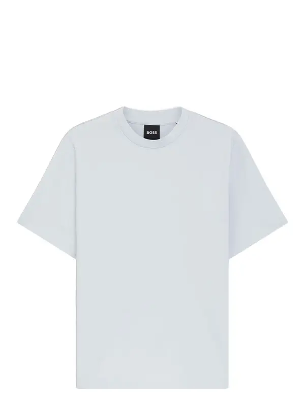 BOSS Relaxed-fit T-shirt In Mercerized Cotton - Light Blue