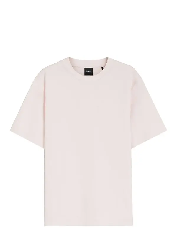 BOSS Relaxed-fit T-shirt In Mercerized Cotton - Light Pink