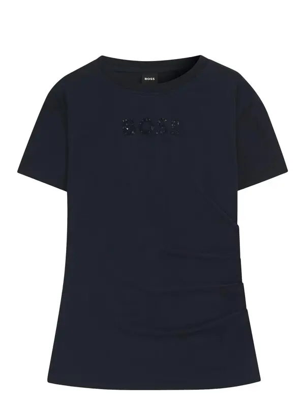 BOSS Slim-fit Mercerized Cotton T-shirt - Dark Blue
