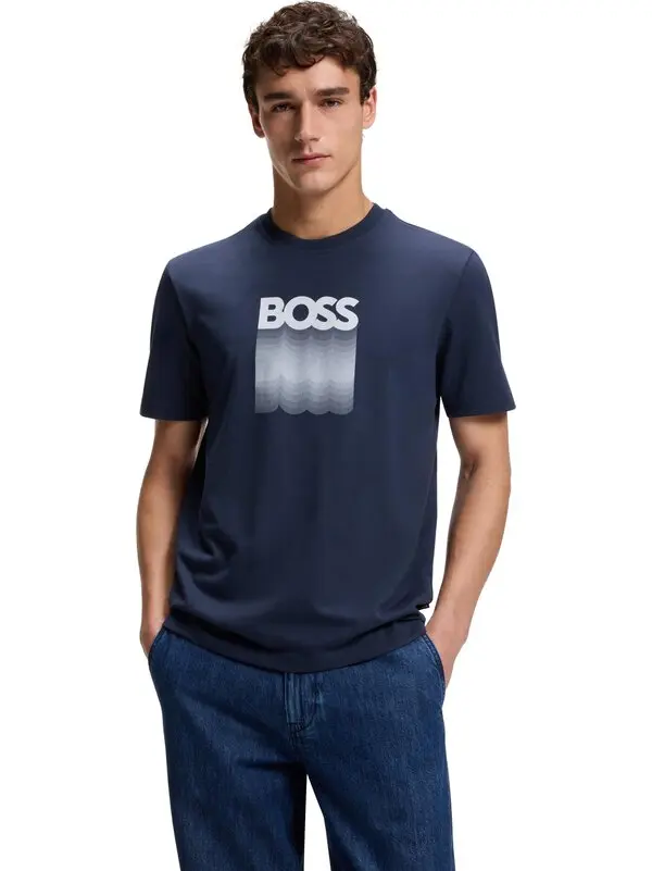 BOSS Regular-fit T-shirt In Cotton Jersey - Light Blue