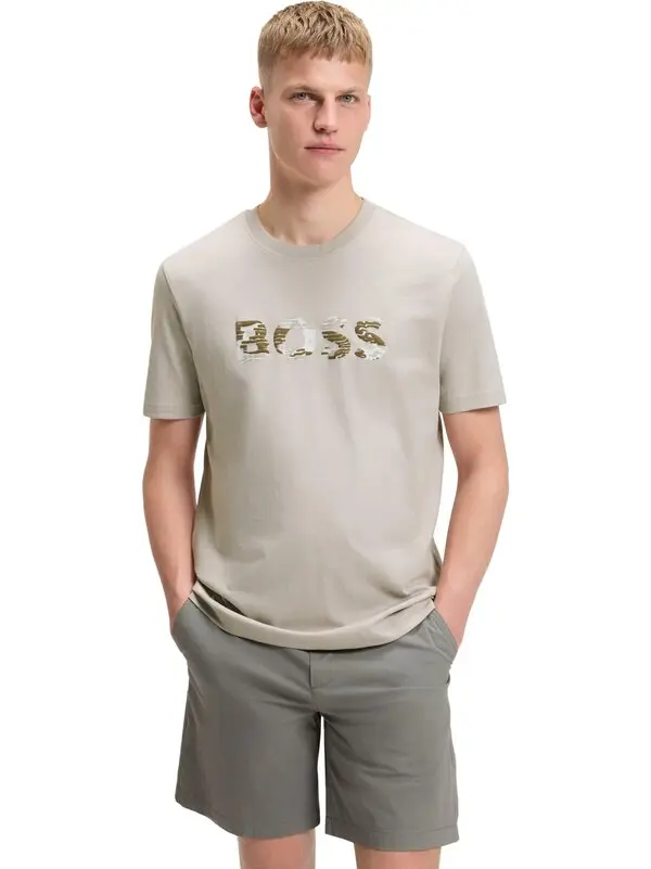 BOSS Regular-fit T-shirt In Cotton Jersey - Light Grey