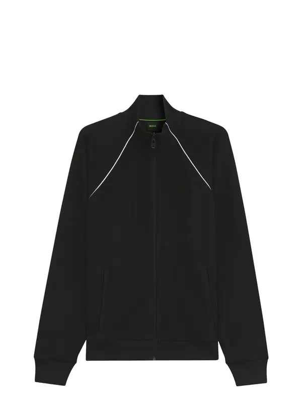 BOSS Contrast-piping Cotton-blend Sweatshirt - Black
