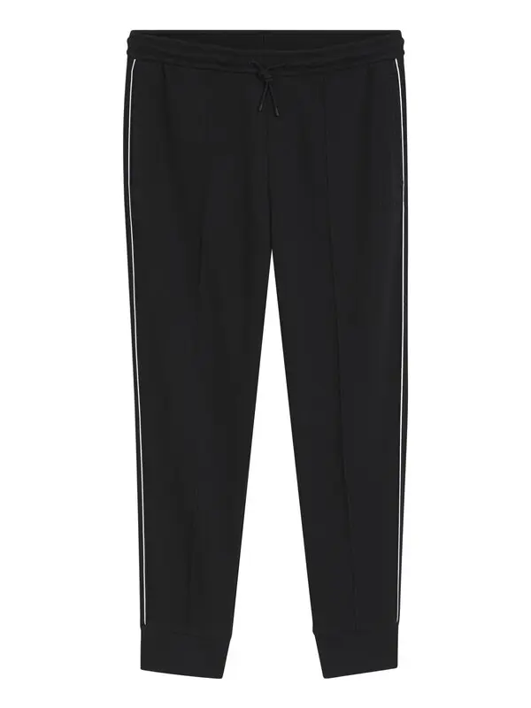 BOSS Piping-detail Tracksuit Bottoms In A Cotton Blend - Black