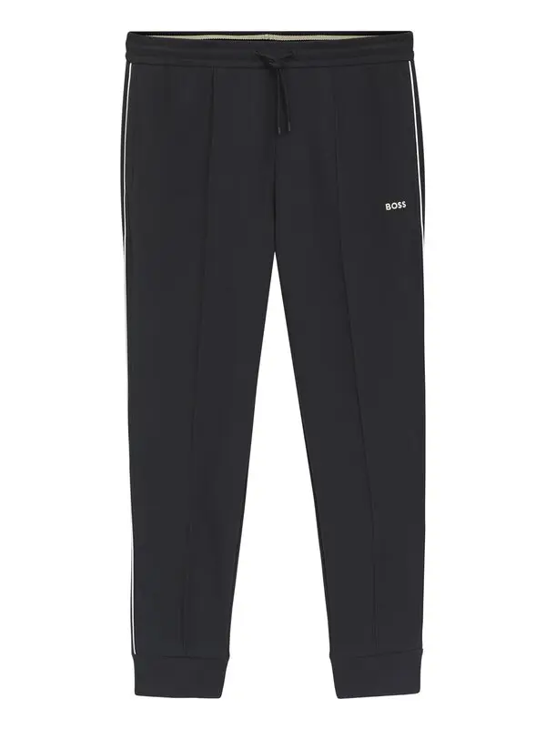 BOSS Piping-detail Tracksuit Bottoms In A Cotton Blend - Dark Blue