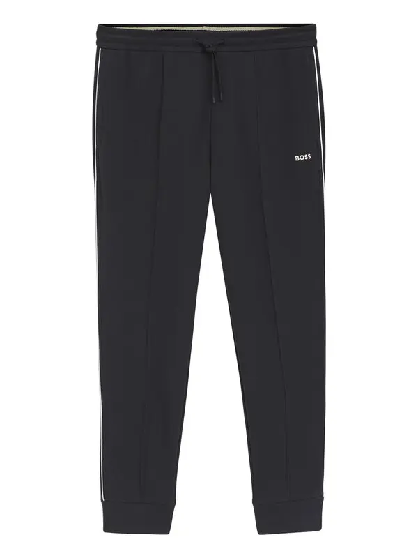 BOSS Piping-detail Tracksuit Bottoms In A Cotton Blend - Dark Blue