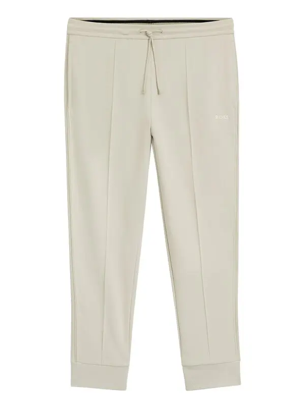 BOSS Piping-detail Tracksuit Bottoms In A Cotton Blend - Light Beige