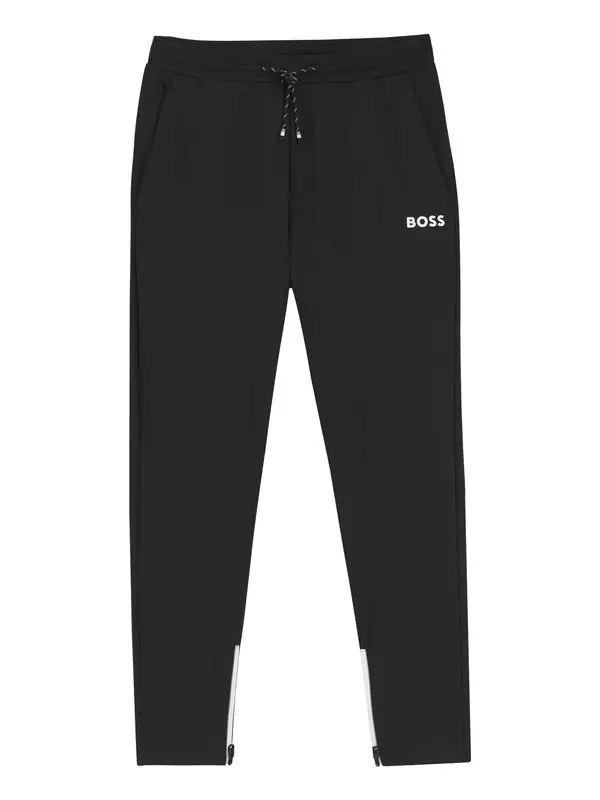 BOSS Active Stretch-gabardine Tracksuit Bottoms With Zipped Hems - Black