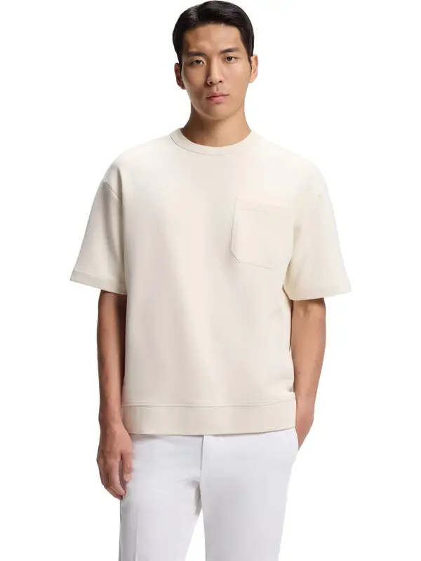 BOSS Peached T-shirt In A Cotton Blend - White