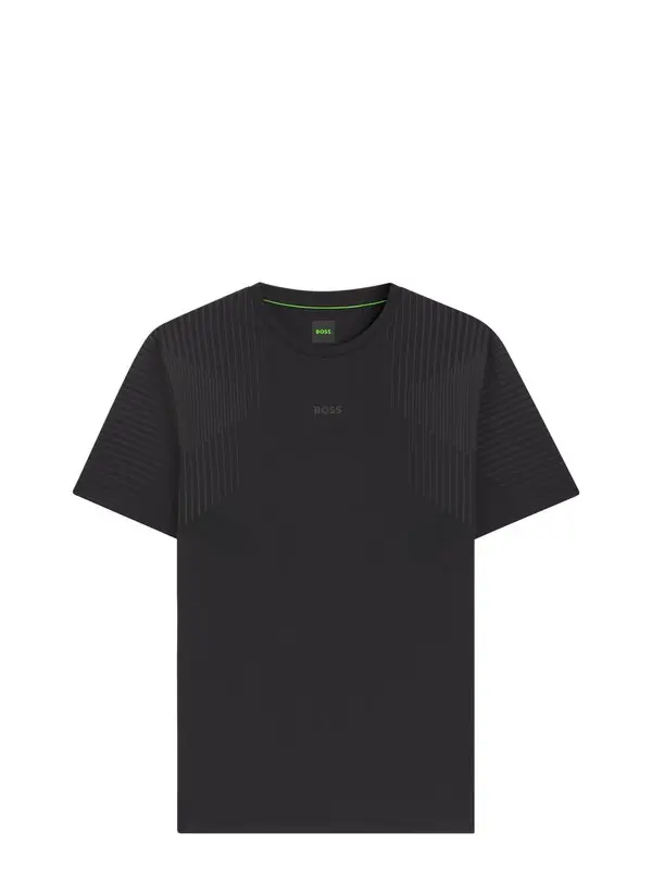 BOSS Quick-dry T-shirt With Reflective Details - Black