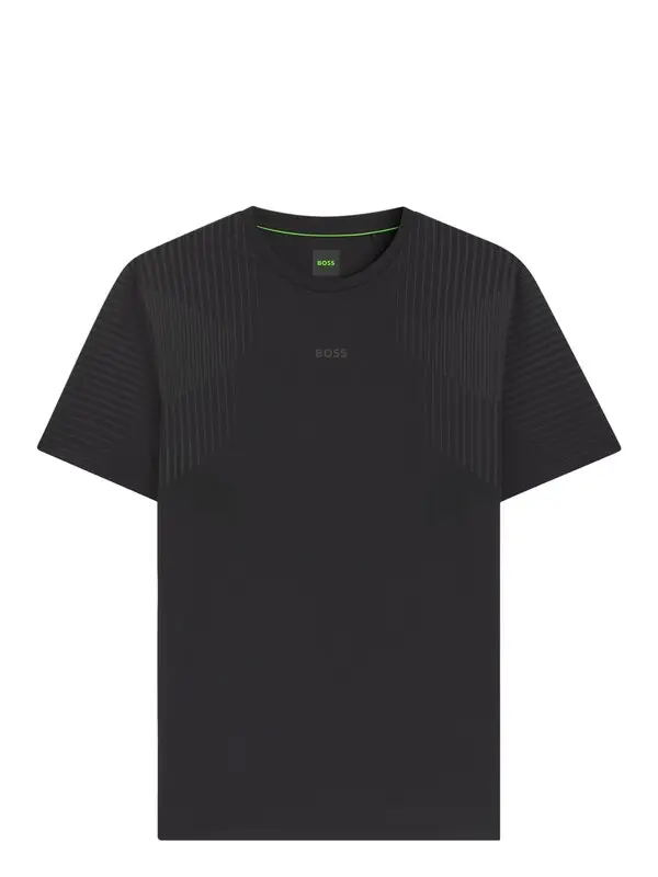 BOSS Quick-dry T-shirt With Reflective Details - Black