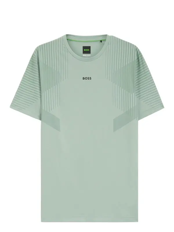 BOSS Quick-dry T-shirt With Reflective Details - Light Green