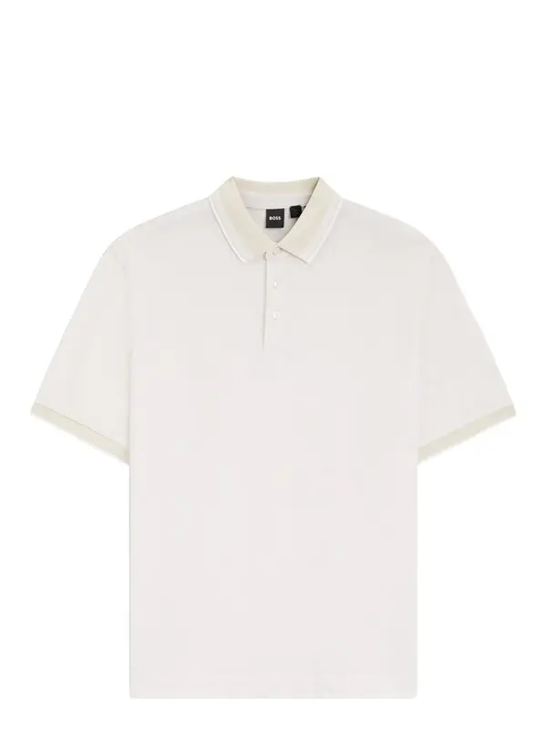 BOSS Oxford Cotton-piqué Polo Shirt With Logo Detail - White