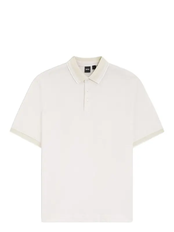 BOSS Oxford Cotton-piqué Polo Shirt With Logo Detail - White