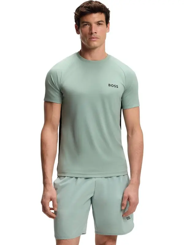 BOSS Quick-dry Slim-fit T-shirt With Four-way Stretch - Light Green