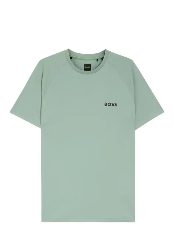BOSS Active Quick-dry Slim-fit T-shirt With Four-way Stretch - Light Green