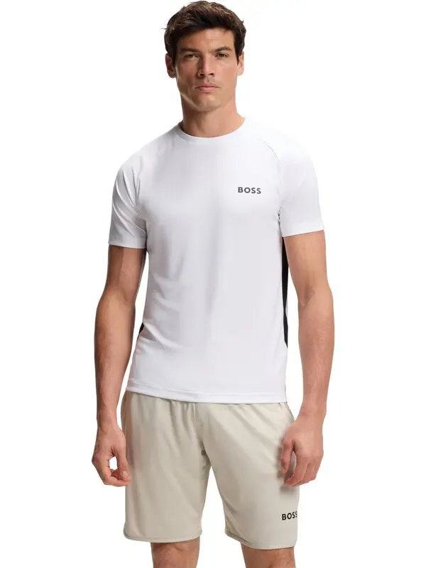 BOSS Quick-dry Slim-fit T-shirt With Four-way Stretch - White