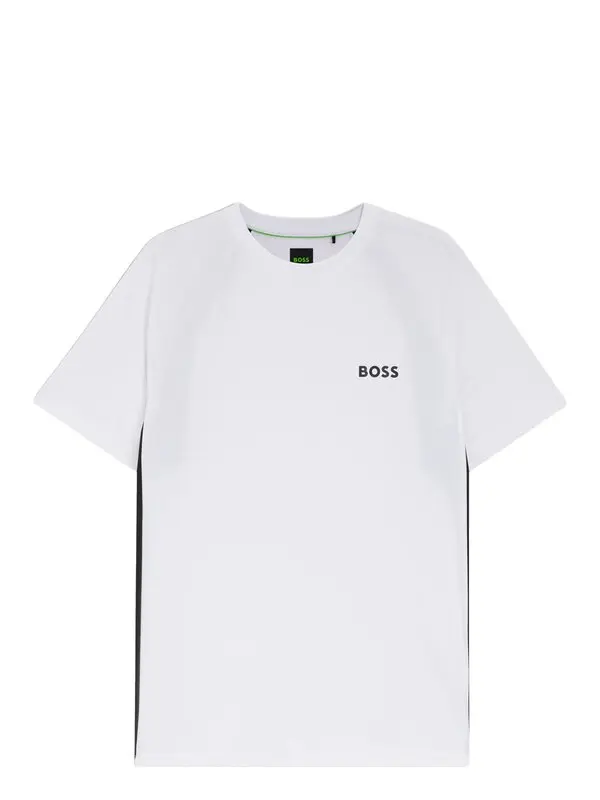 BOSS Active Quick-dry Slim-fit T-shirt With Four-way Stretch - White