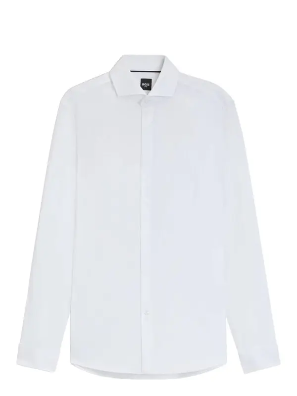BOSS Wrinkle-resistant Slim-fit Shirt In Oxford Cotton - White