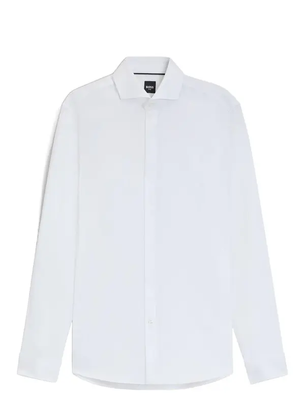 BOSS Wrinkle-resistant Slim-fit Shirt In Oxford Cotton - White