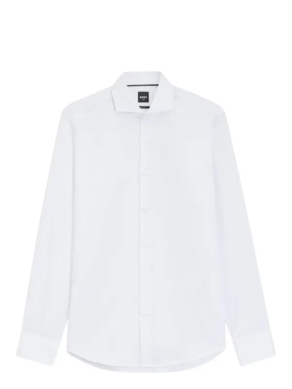 BOSS Wrinkle-resistant Regular-fit Shirt In Oxford Cotton - White