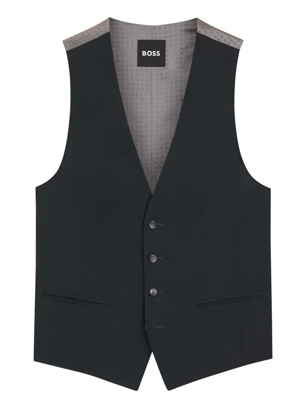 BOSS Slim-fit Waistcoat In A Wool Blend - Light Green