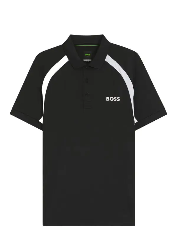 BOSS Quick-dry Slim-fit Polo Shirt With Four-way Stretch - Black