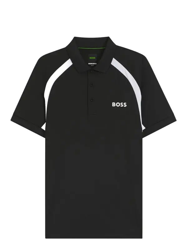 BOSS Active Quick-dry Slim-fit Polo Shirt With Four-way Stretch - Black
