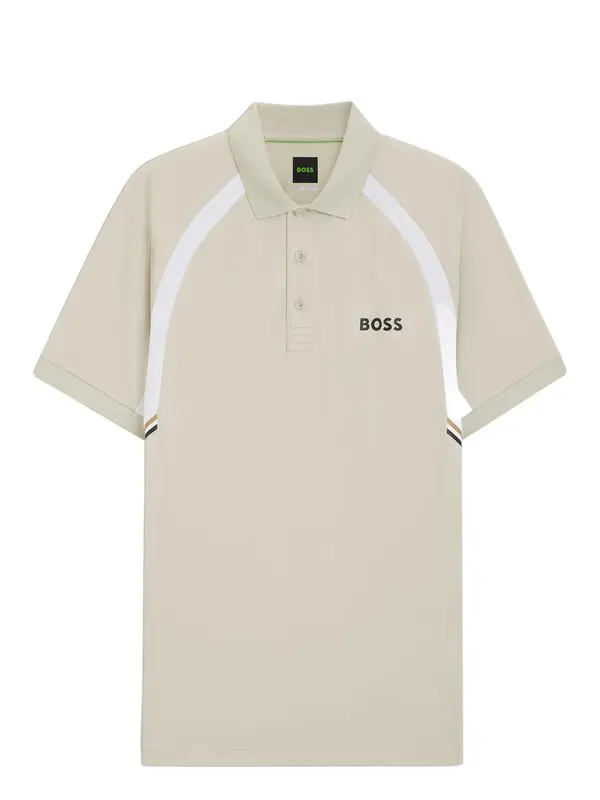 BOSS Active Quick-dry Slim-fit Polo Shirt With Four-way Stretch - Light Beige