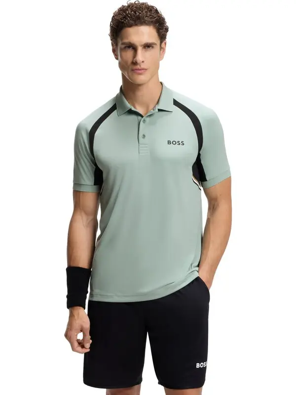 BOSS Quick-dry Slim-fit Polo Shirt With Four-way Stretch - Light Green