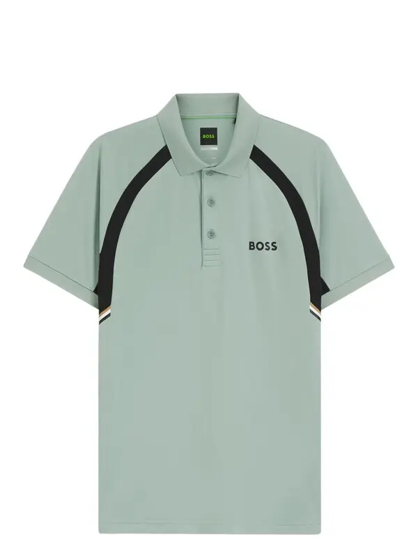BOSS Active Quick-dry Slim-fit Polo Shirt With Four-way Stretch - Light Green