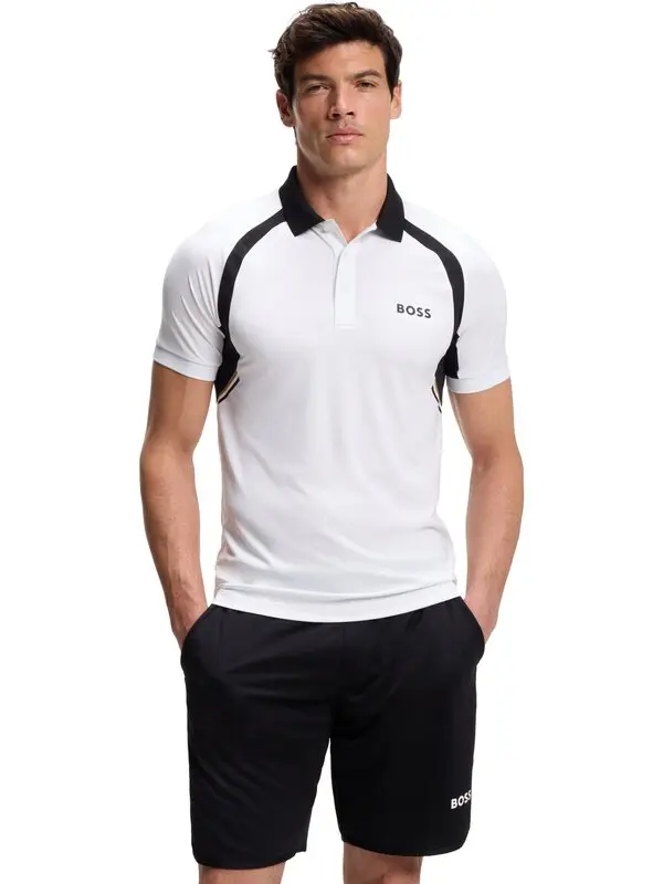 BOSS Quick-dry Slim-fit Polo Shirt With Four-way Stretch - White