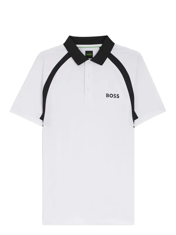 BOSS Active Quick-dry Slim-fit Polo Shirt With Four-way Stretch - White