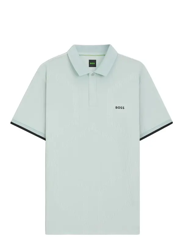 BOSS Bodymap-detail Polo Shirt With Quick-dry Performance - Turquoise