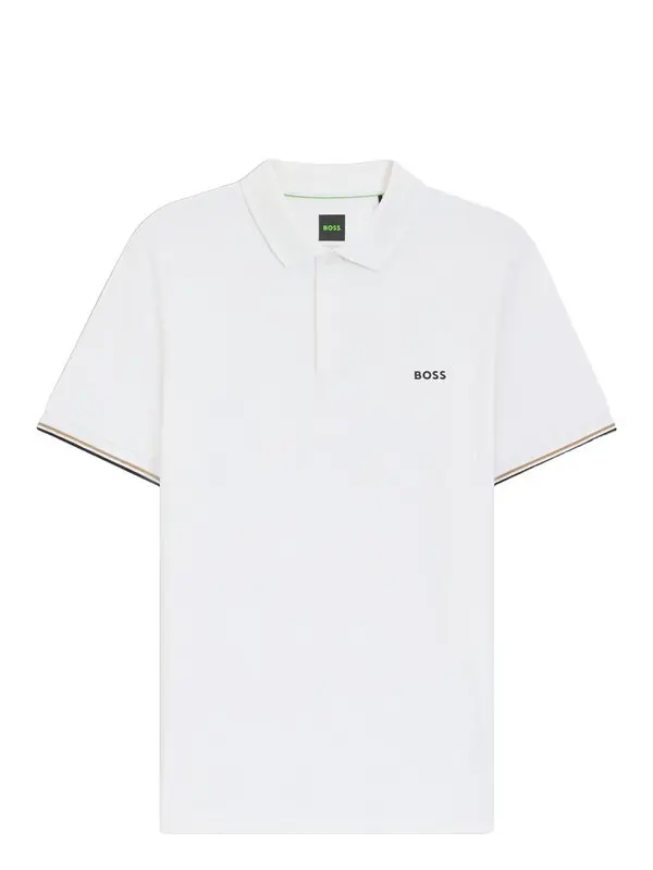 BOSS Bodymap-detail Polo Shirt With Quick-dry Performance - White
