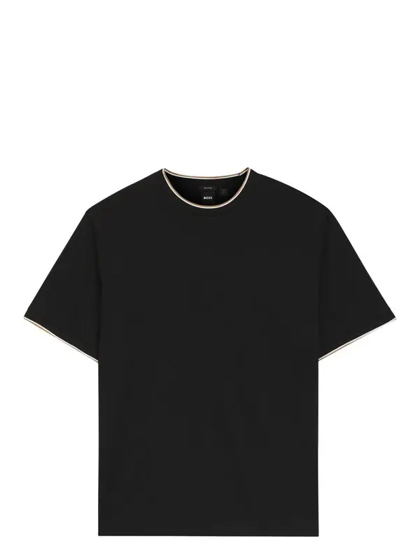 BOSS Regular-fit T-shirt In Mercerised Cotton - Black
