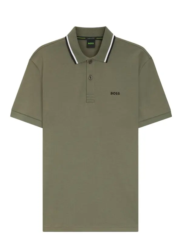 BOSS Paddy Slim-fit Polo Shirt In Interlock Cotton - Khaki