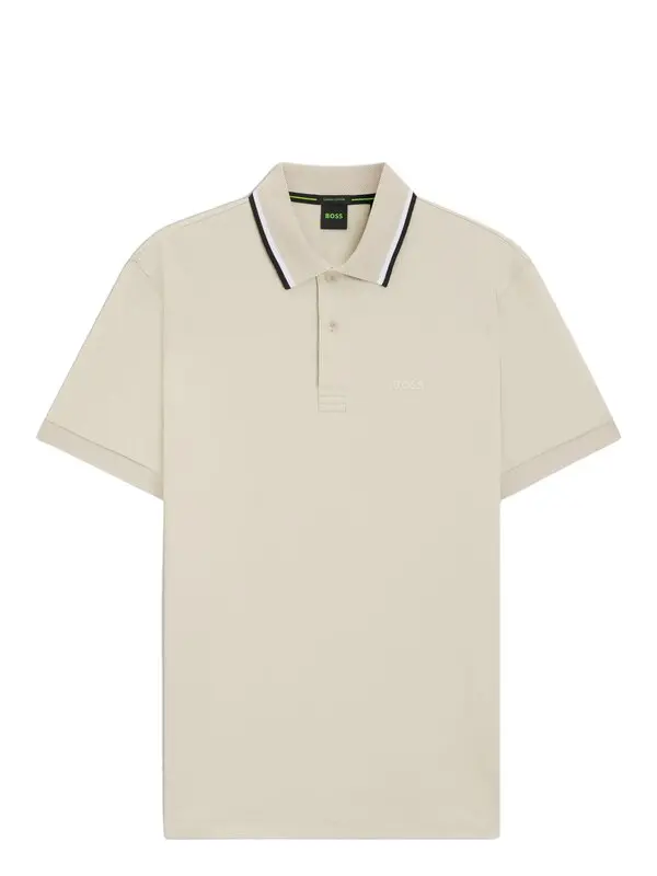 BOSS Paddy Slim-fit Polo Shirt In Interlock Cotton - Light Beige
