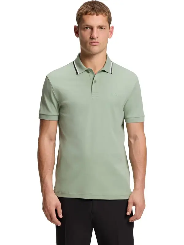 BOSS Paddy Slim-fit Polo Shirt In Interlock Cotton - Light Green