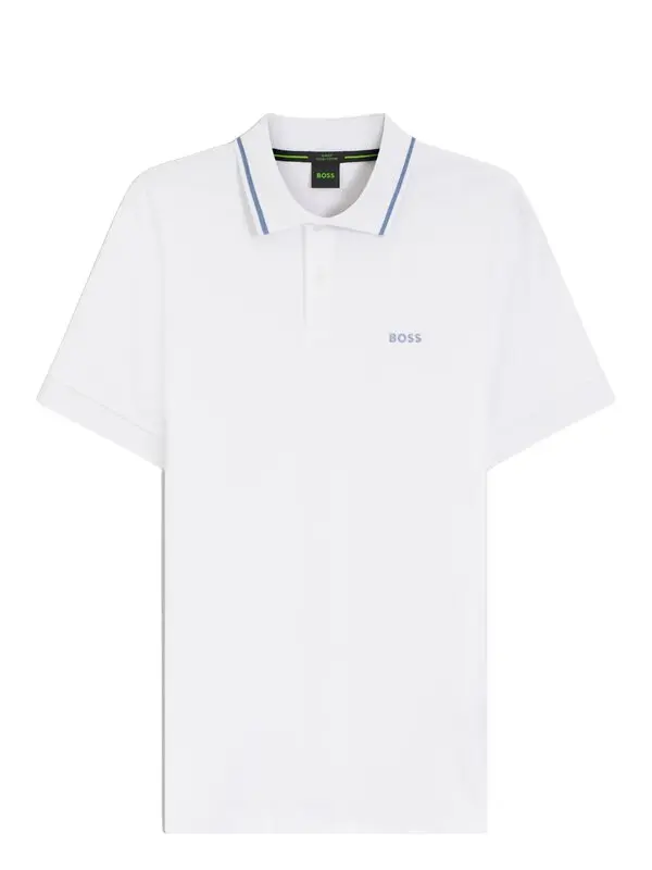 BOSS Paddy Slim-fit Polo Shirt In Interlock Cotton - White