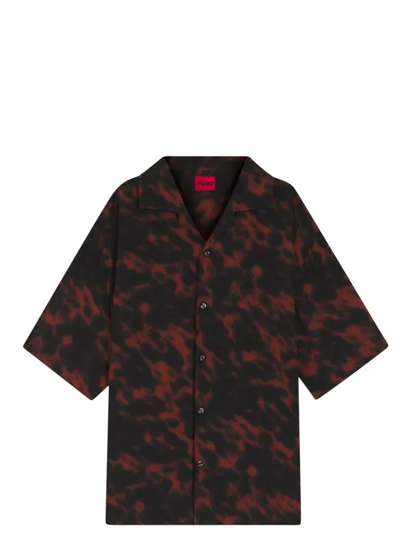 Hugo Oversized-fit Shirt With Digital Print - Patterned