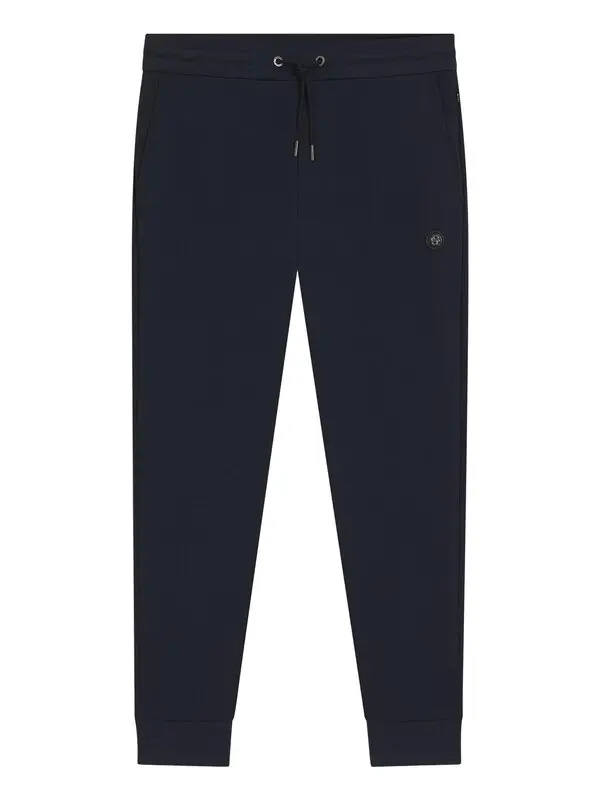 BOSS Cotton-blend Track Pants With Double B Monogram Badge - Dark Blue