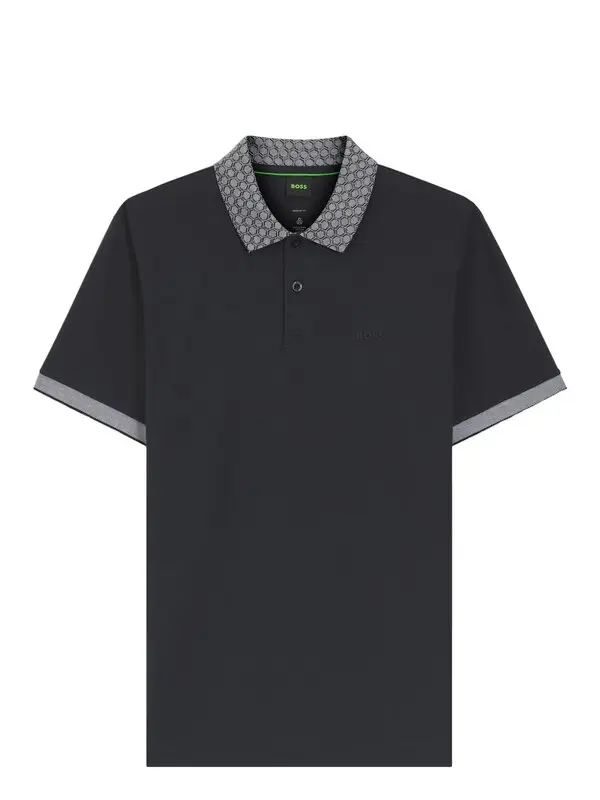 BOSS Paddy Polo Shirt In Stretch-cotton Piqu - Dark Blue