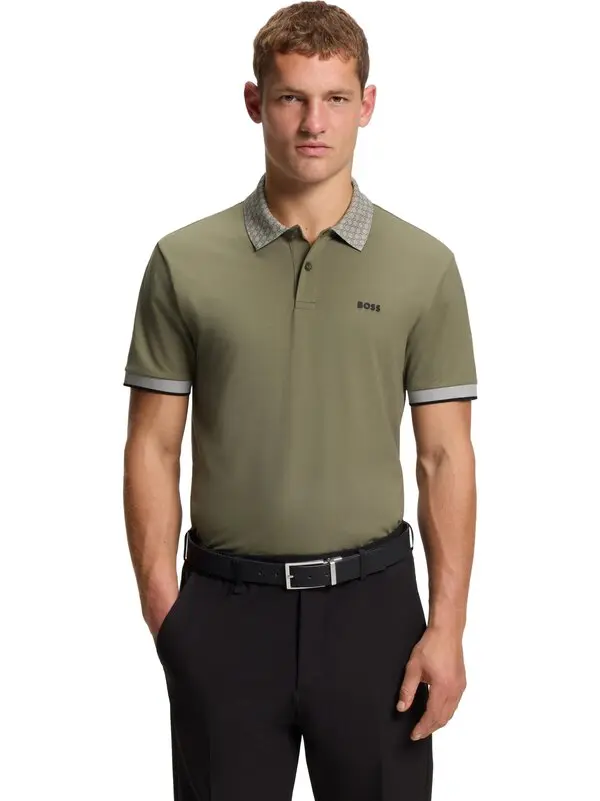 BOSS Paddy Polo Shirt In Stretch-cotton Piqu - Khaki